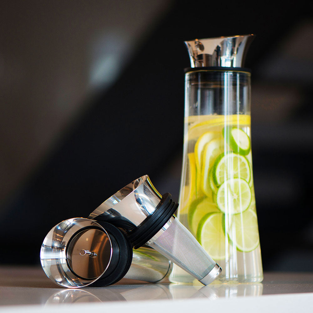 1L Glass Fridge Carafe with Stainless Steel Coffee & Tea Filters ...